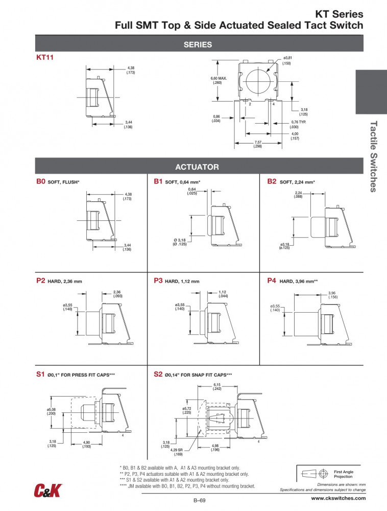 C&K KT11 series datasheet page 2