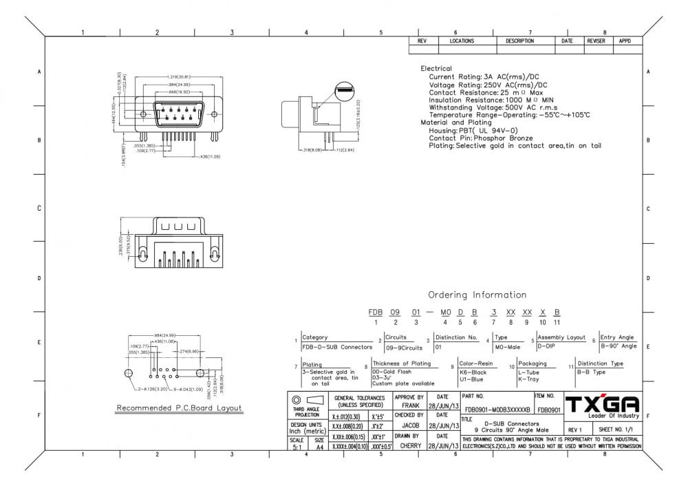 TXGA FDB0901 drawing page 2
