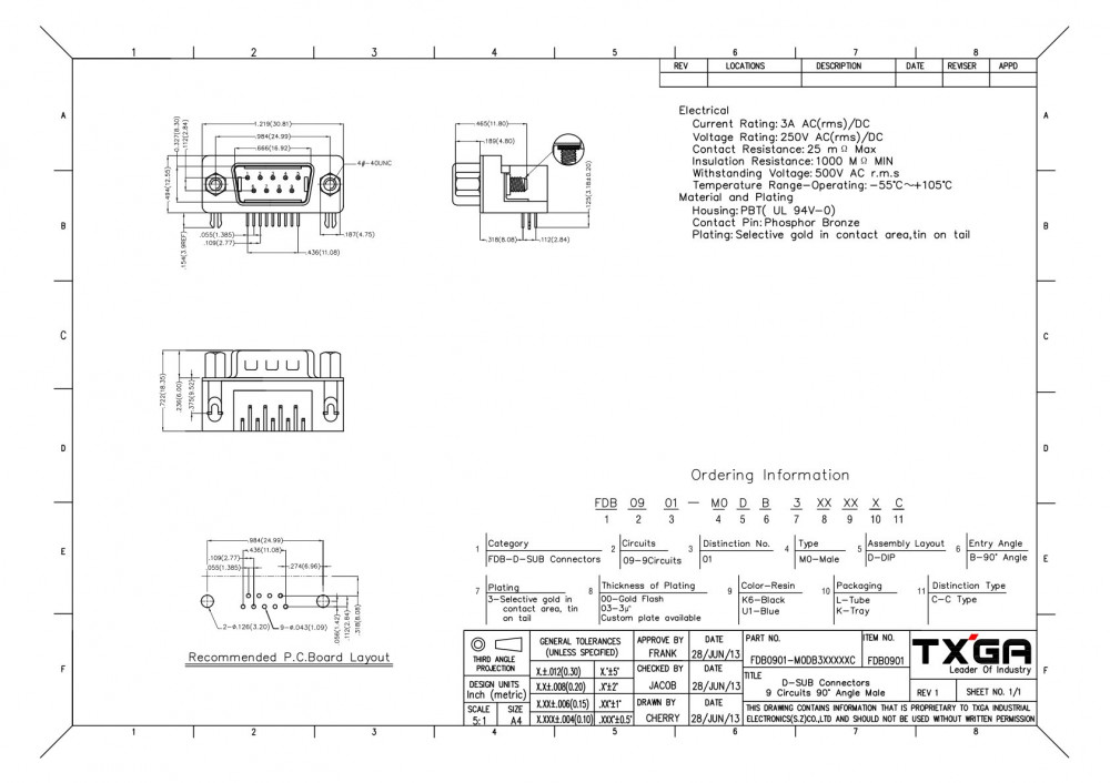 TXGA FDB0901 drawing page 3