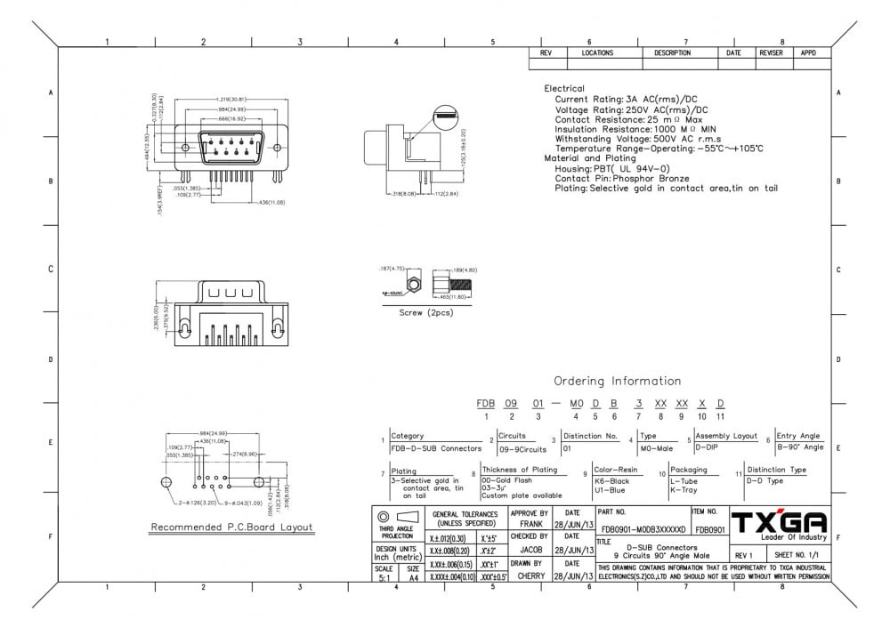 TXGA FDB0901 drawing page 4
