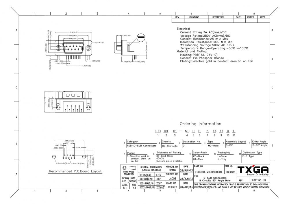 TXGA FDB0901 drawing page 5
