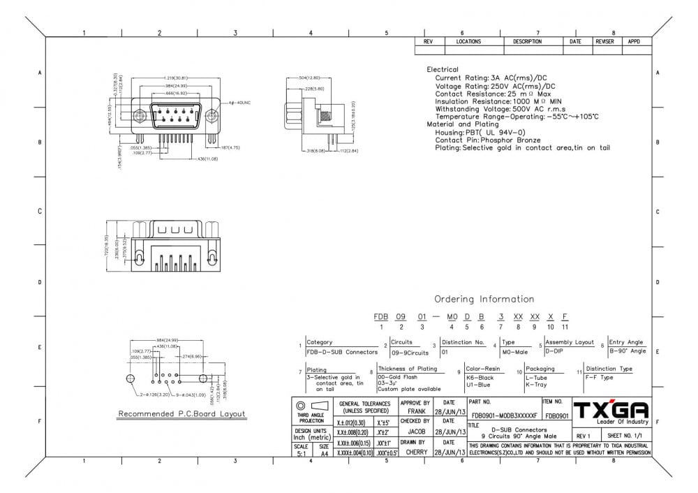 TXGA FDB0901 drawing page 6