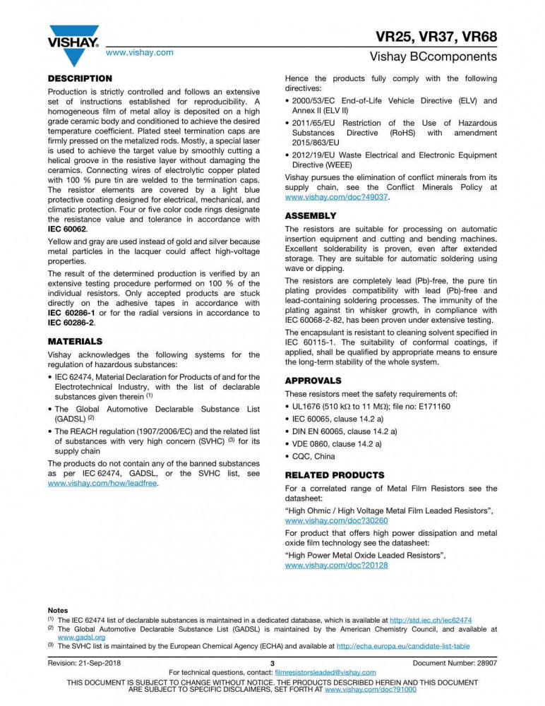 Vishay VR37 datasheet page 3