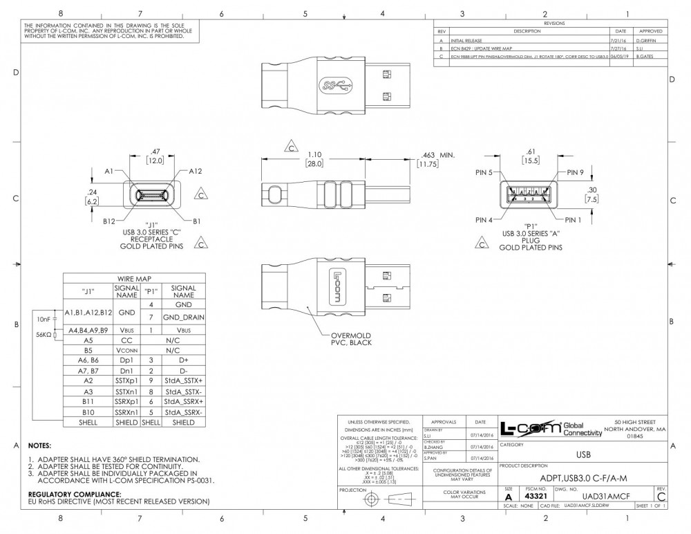 L-com UAD31AMCF technical document preview