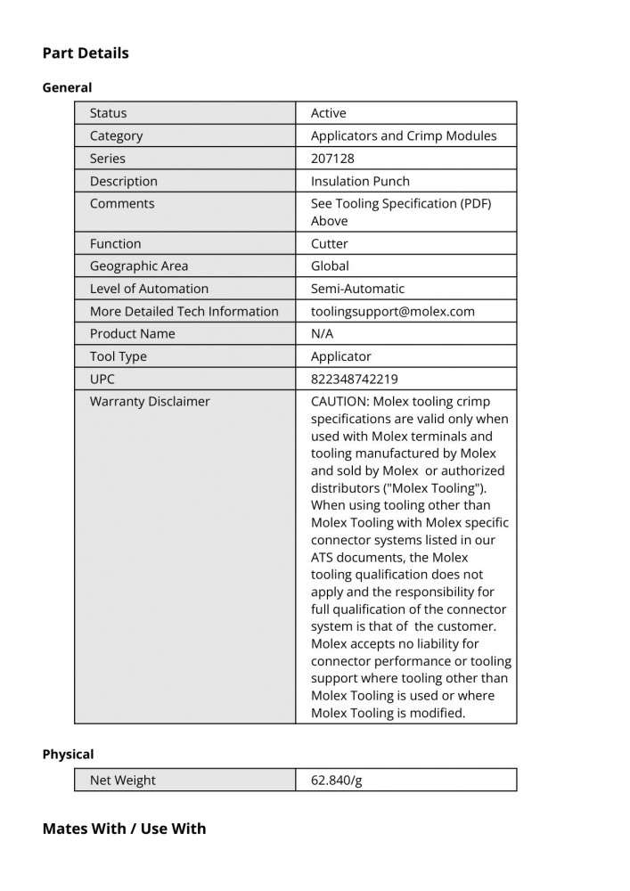 Technical document image 2 for MOLEX 634630002