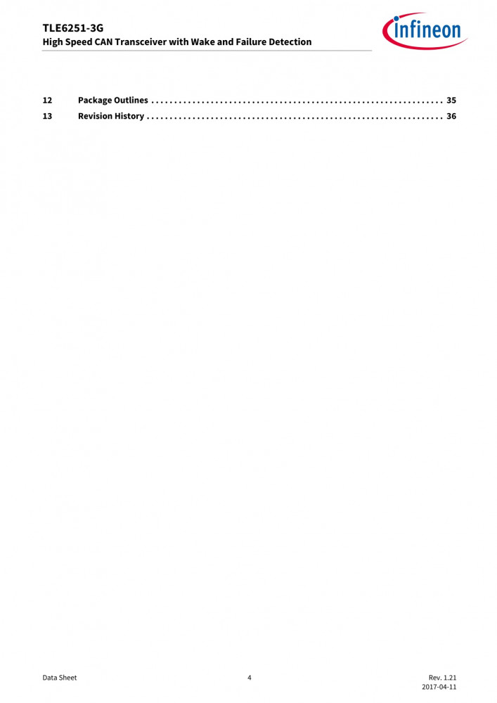 TLE6251-3G technical document page 4