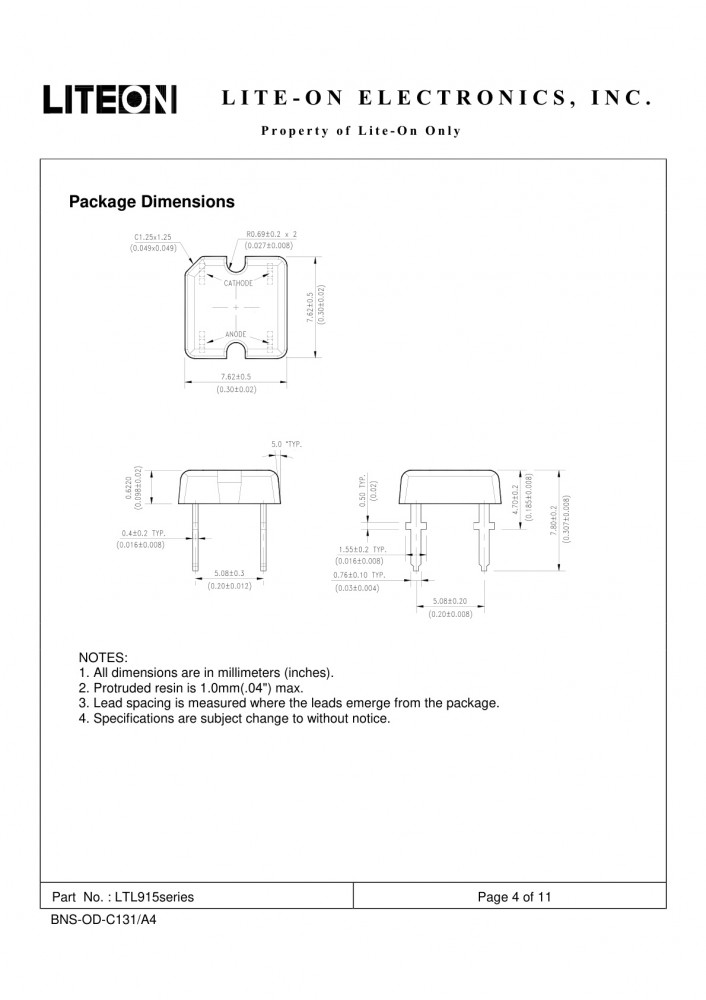 LTL915 series datasheet page 4