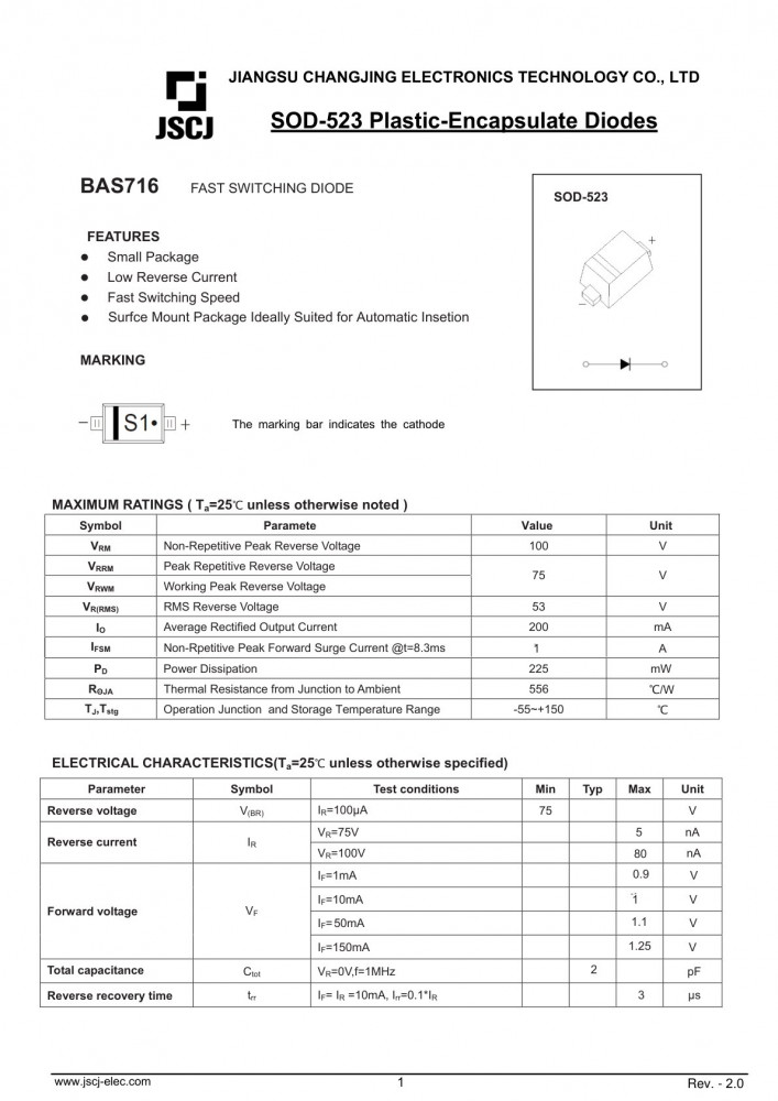JSCJ BAS716 datasheet page 1