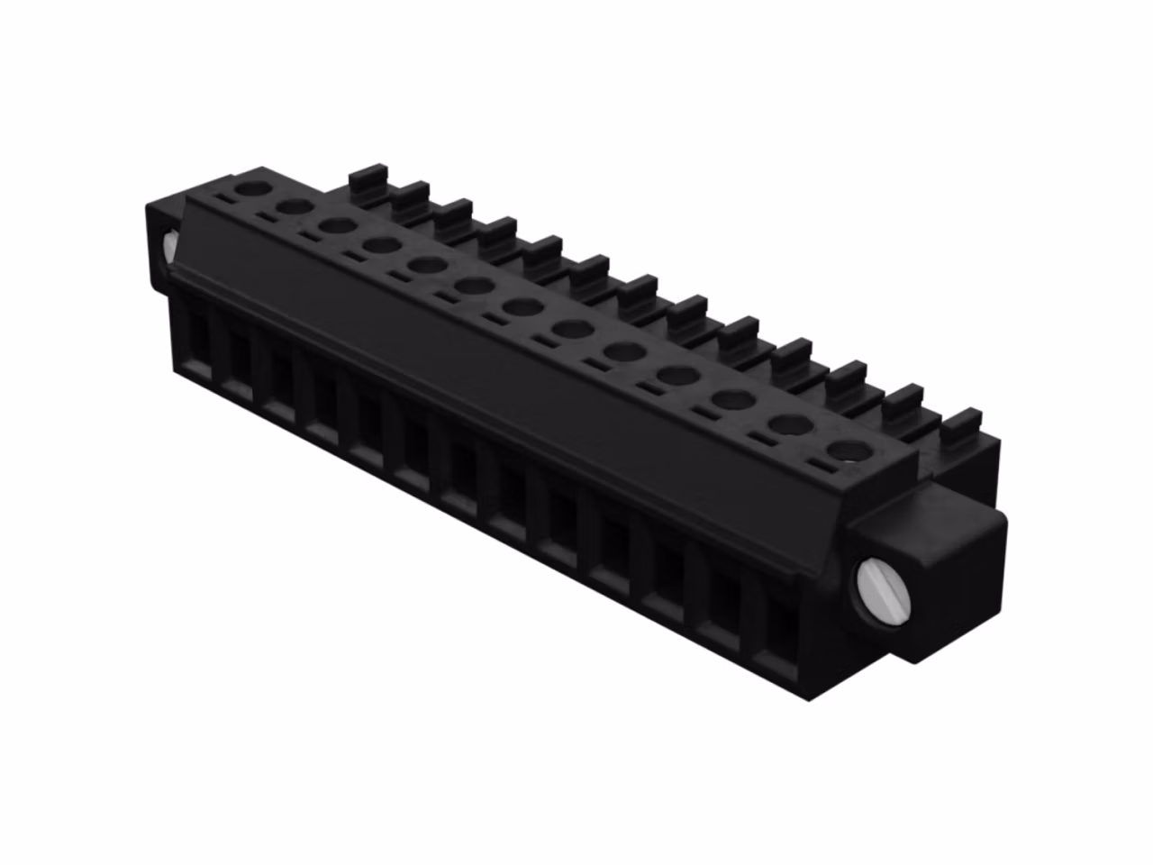 3.81mm Pitch Eurostyle Horizontal Plug, with Retention Screws and Reverse Imprinting, Gold (Au) Plated, Black, 13 Circuits for sale