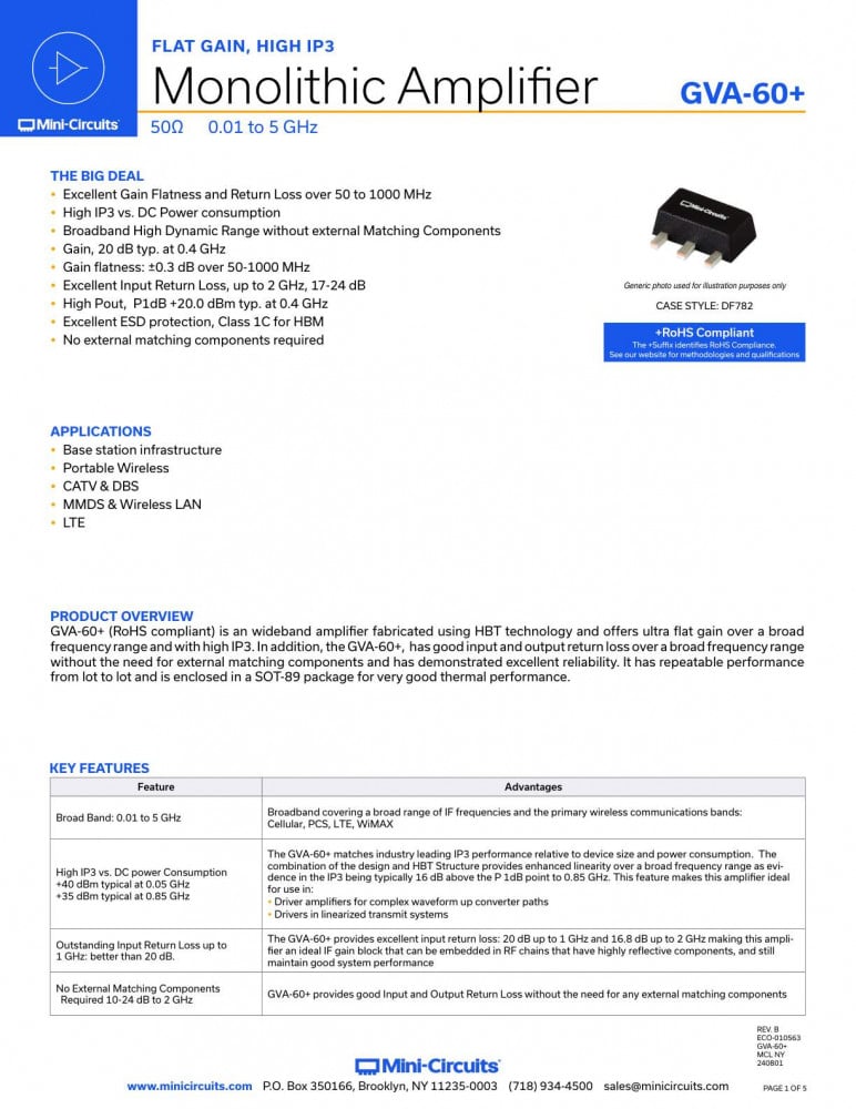GVA-60+ datasheet page 1