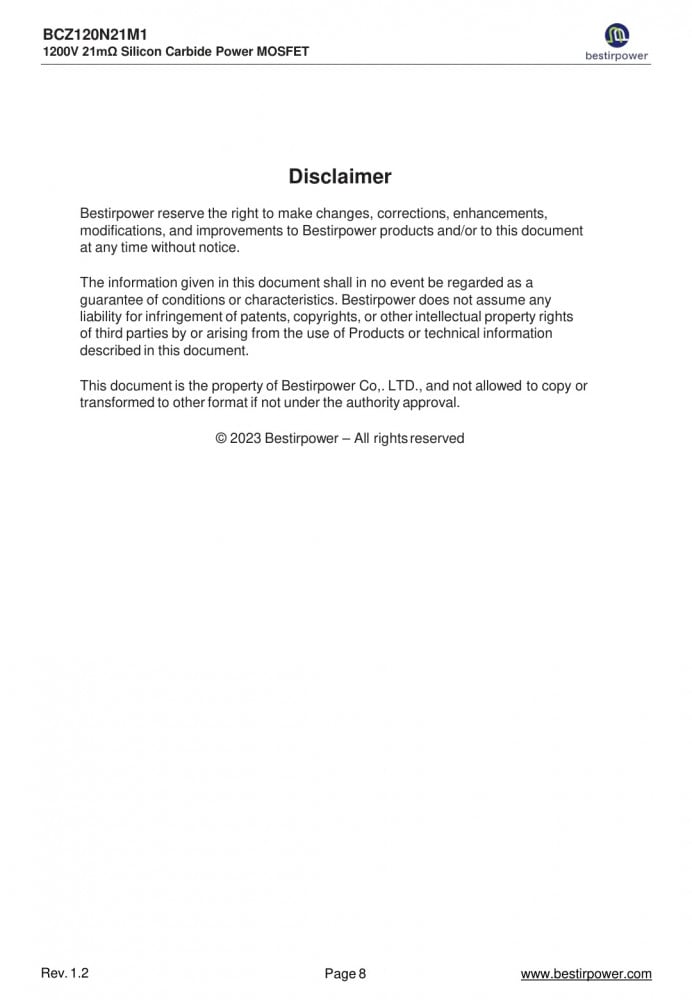 BCZ120N21M1 datasheet page 8