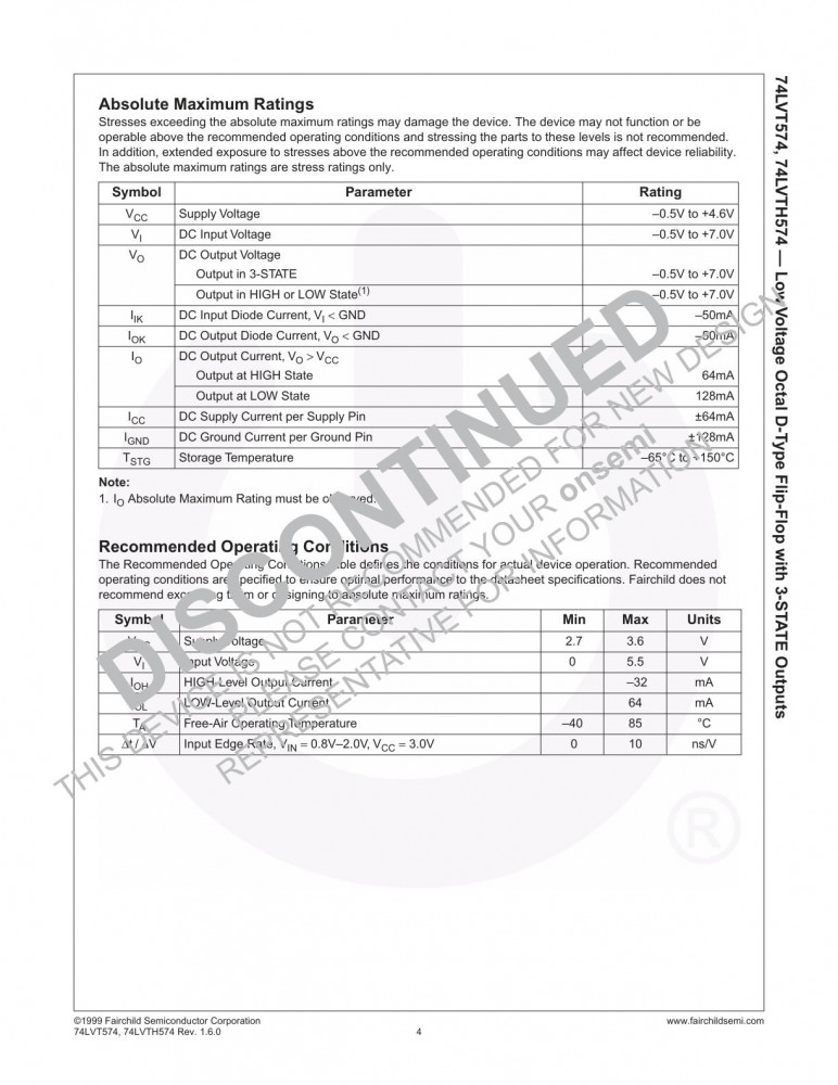 74LVT574 datasheet page 5