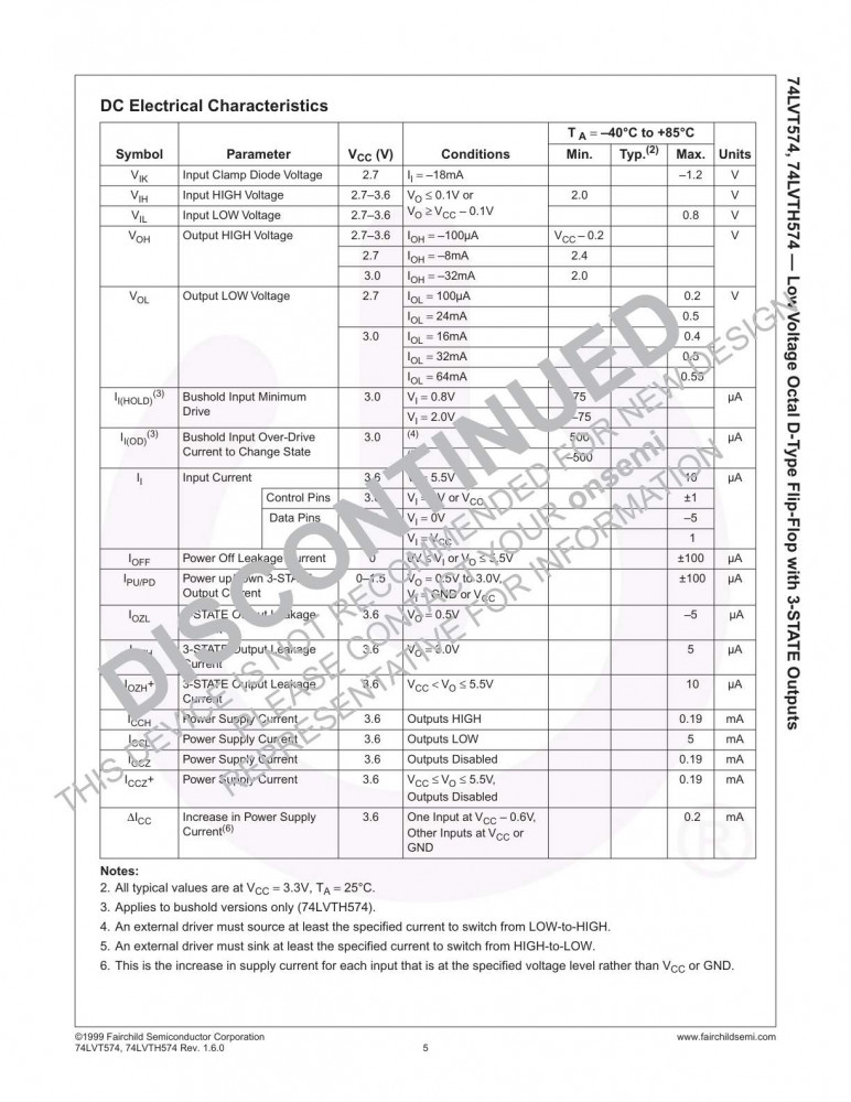 74LVT574 datasheet page 6