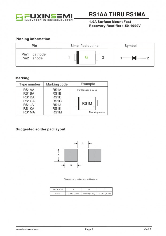 RS1MA datasheet page 3