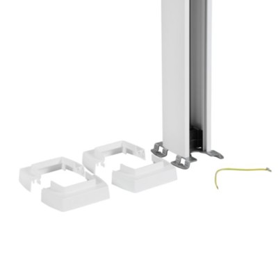 1 compartment, 2 sides snap-on column. Aluminium body, PVC cover. 3,90m to 5,10m. White finish for sale
