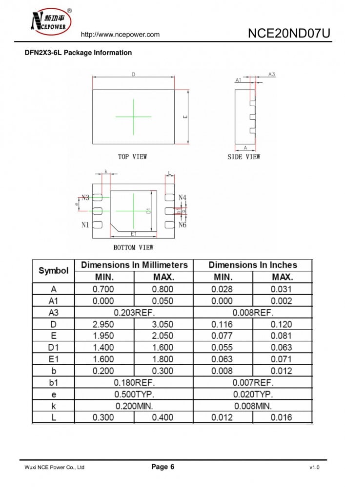 NCE20ND07U datasheet page 6