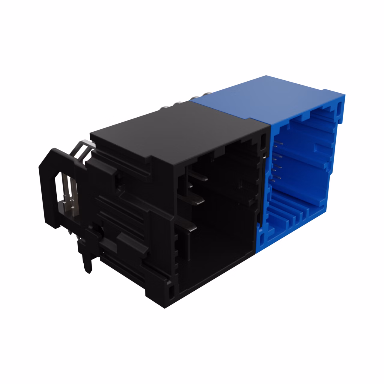 stAK50h 2 Bay Right-Angle Hybrid Header, 44 Circuits, Bay 1: 12 Circuits/Key 1/Black; Bay 2: 32 Circuits/Key 2/Blue; Tray for sale