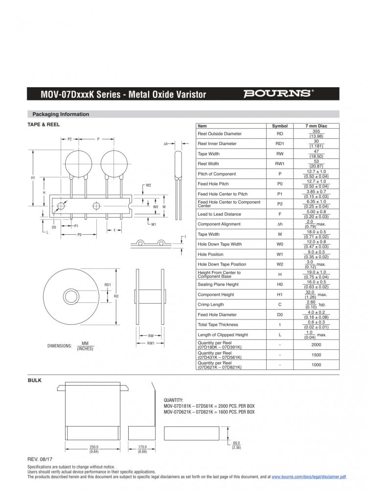 BOURNS MOV-07D431K datasheet page 4