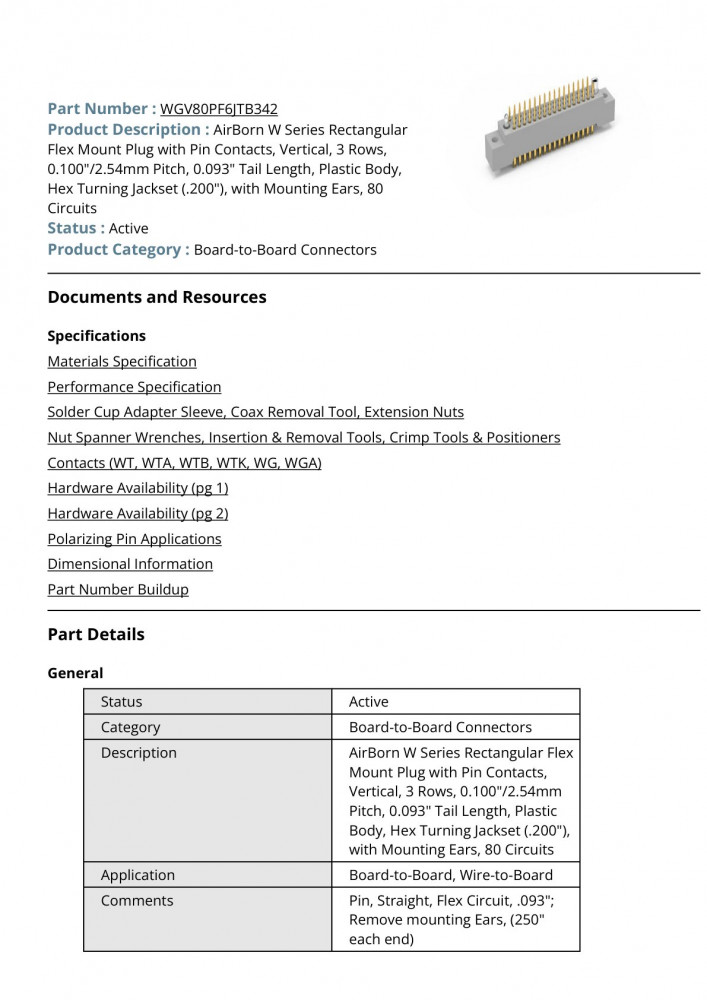 WGV80PF6JTB342 technical document page 1