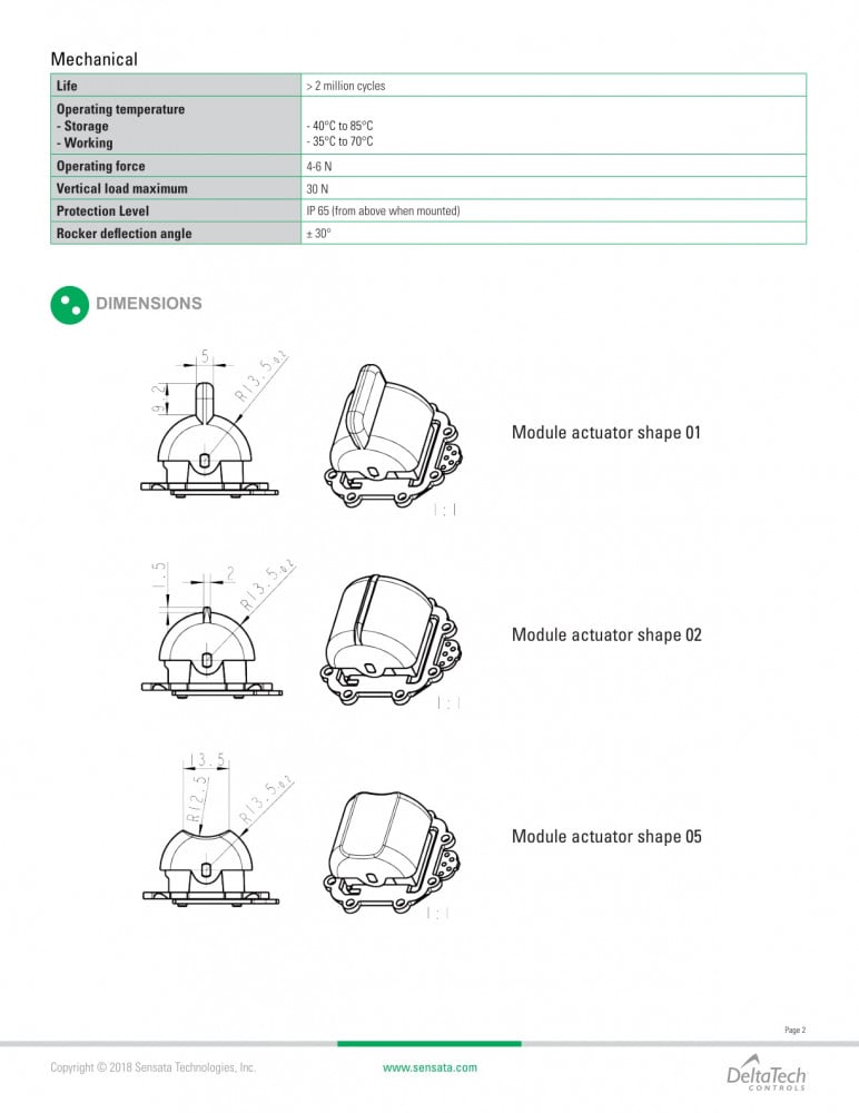 Sensata AR3 Analog Rocker documentation page 2