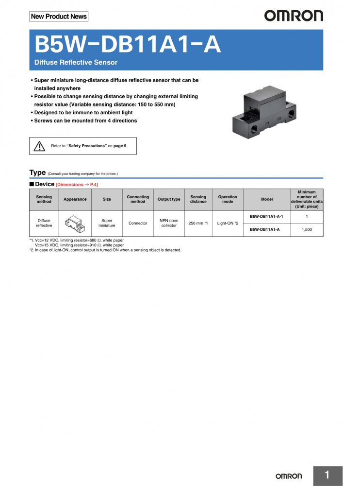 B5W-DB11A1-A-1 technical document page 1