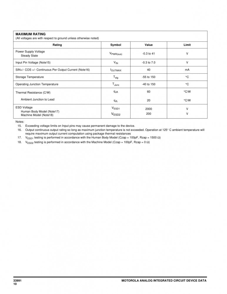 MC33991DWR2 datasheet page 10