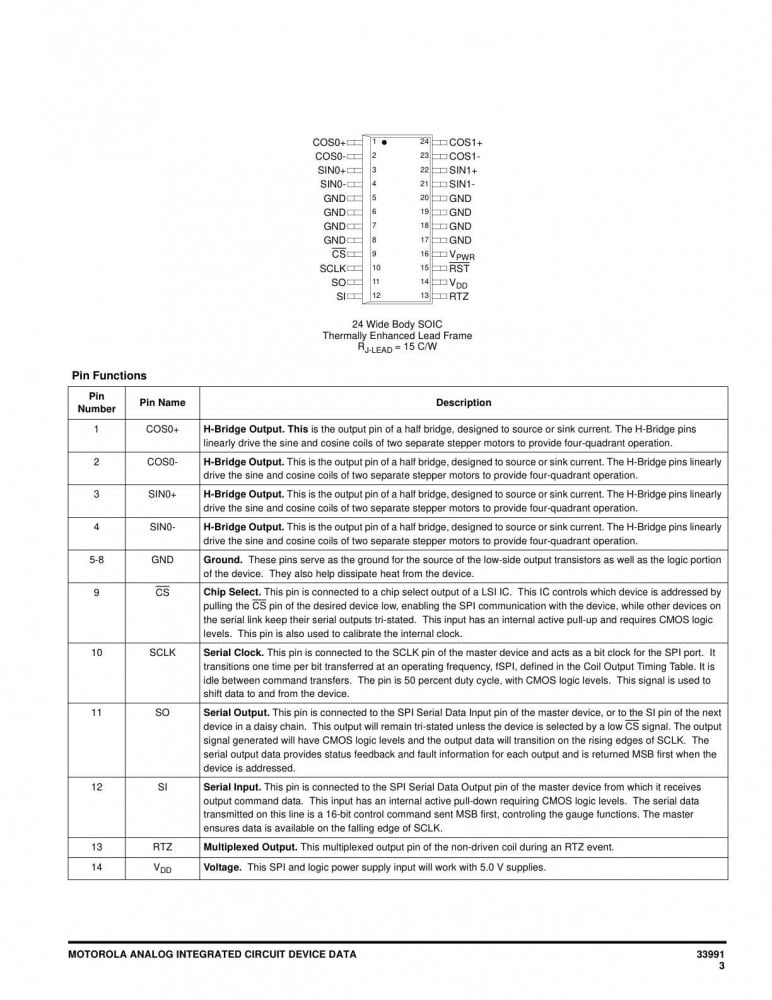 MC33991DWR2 datasheet page 3