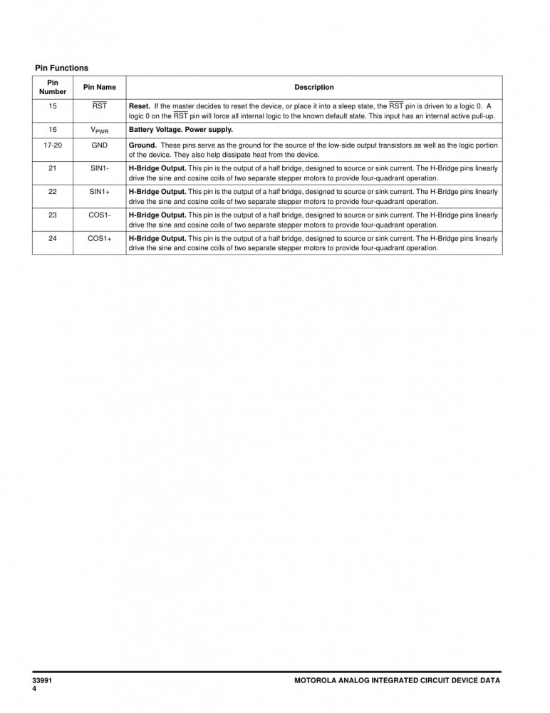 MC33991DWR2 datasheet page 4