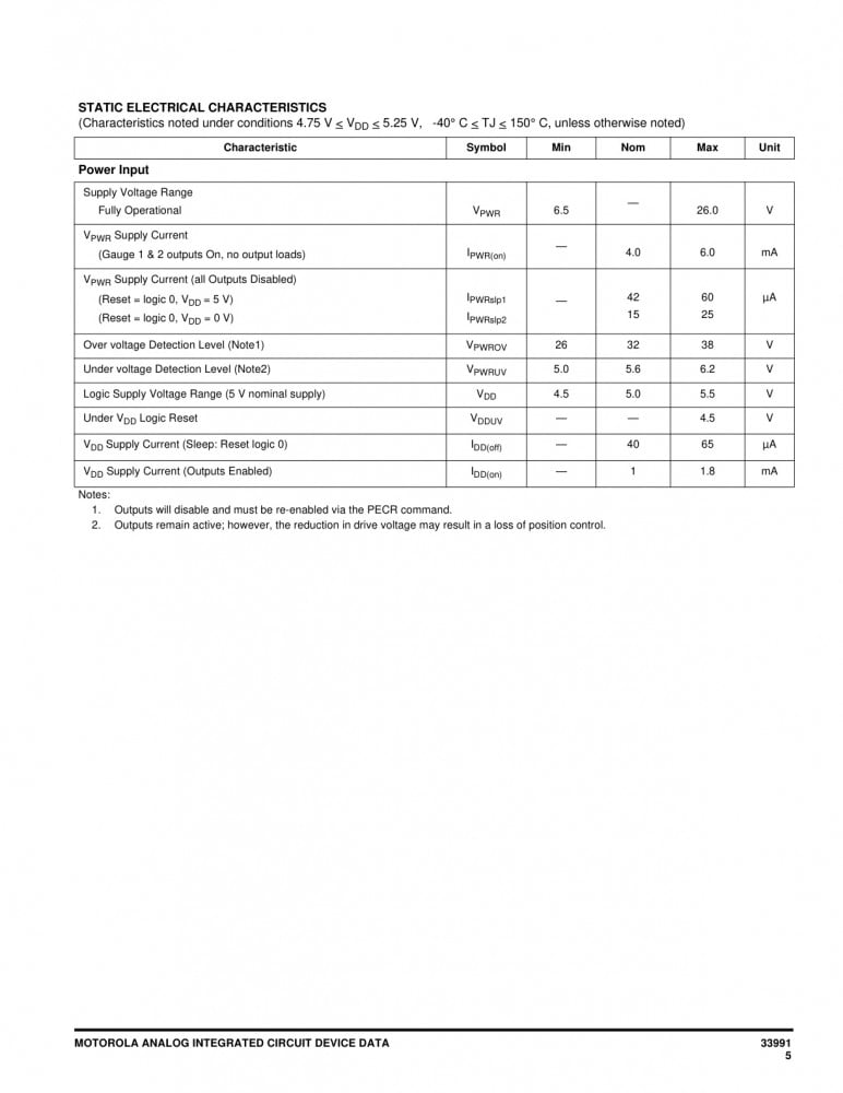 MC33991DWR2 datasheet page 5