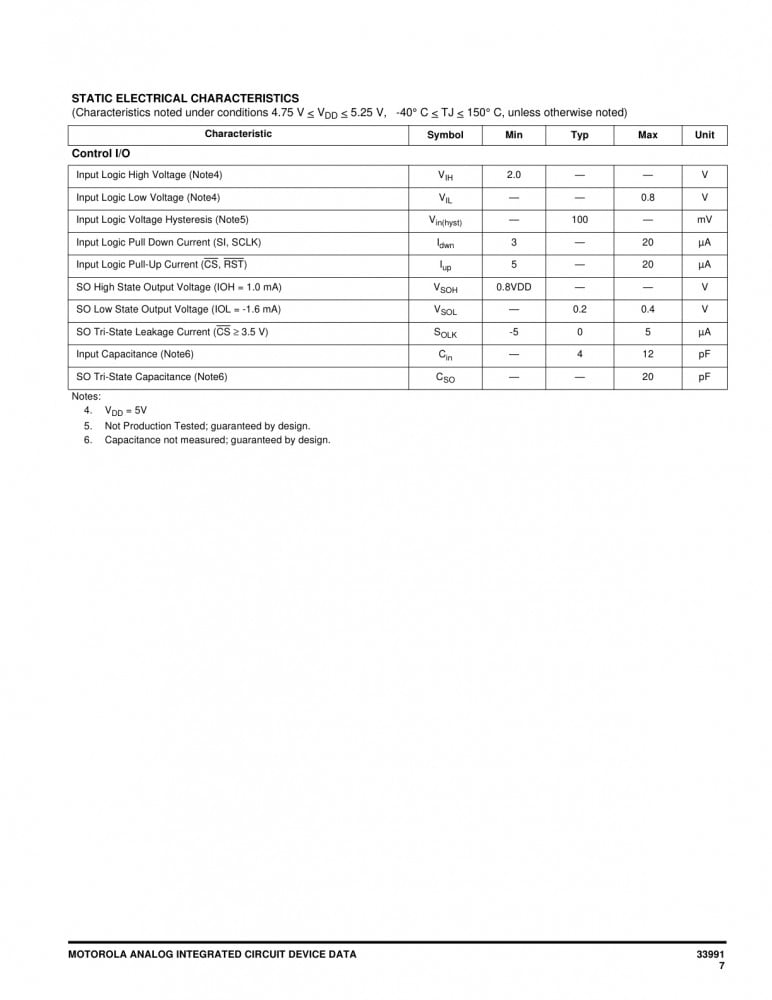 MC33991DWR2 datasheet page 7