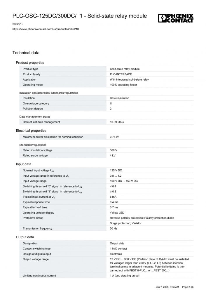 Phoenix Contact 2982210 technical document page 2