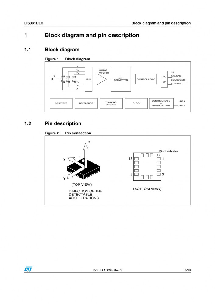 LIS331DLHTR technical document page 7