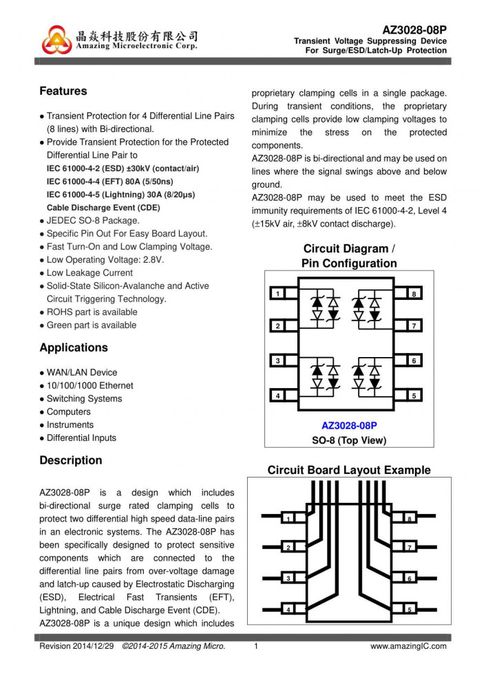 AZ3028-08P technical document page 1