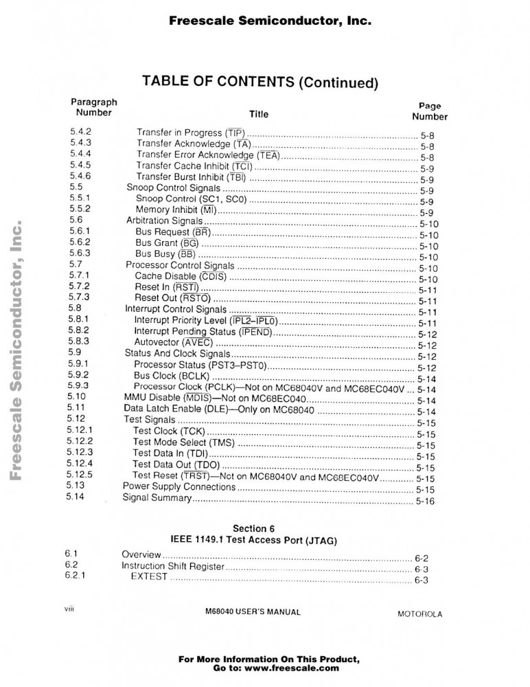M68040 User's Manual page 10
