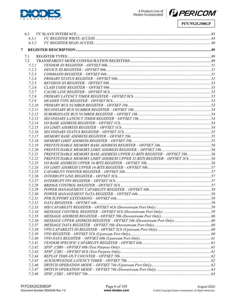 PI7C9X2G308GP datasheet page 6