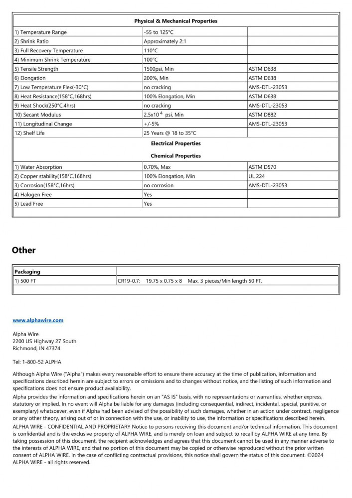 Alpha Wire FIT-221L-1/8 technical document page 2