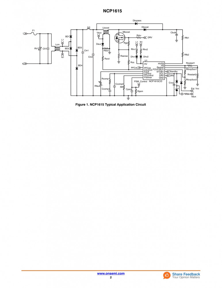 NCP1615 datasheet preview, page 2