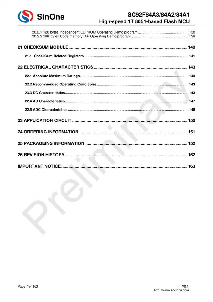 SC92F84A2 datasheet page 7