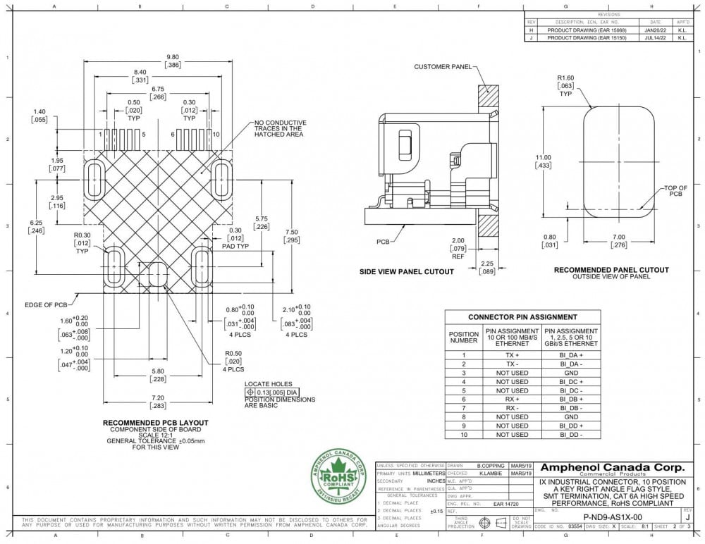Amphenol ND9-AS14-00 product drawing page 2