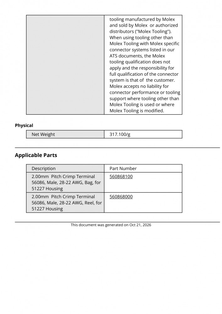 Tooling document image 3 for MOLEX 638192500