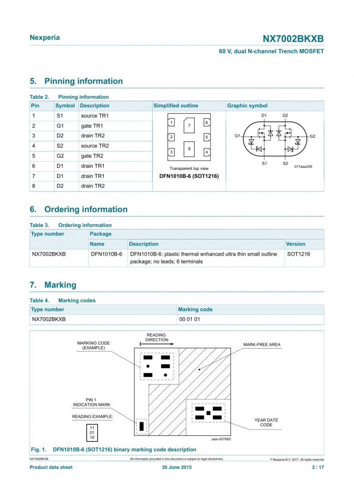 NX7002BKXBZ datasheet page 2