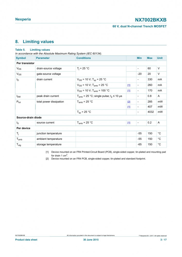 NX7002BKXBZ datasheet page 3