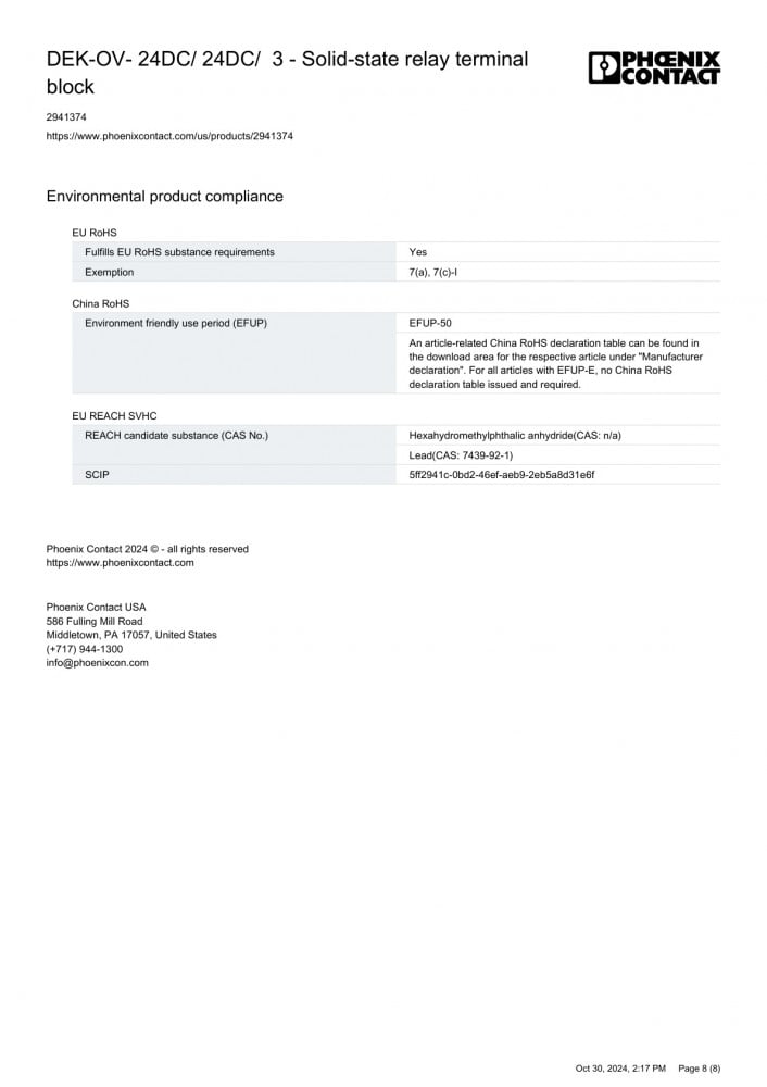 Phoenix Contact 2941374 document page 8
