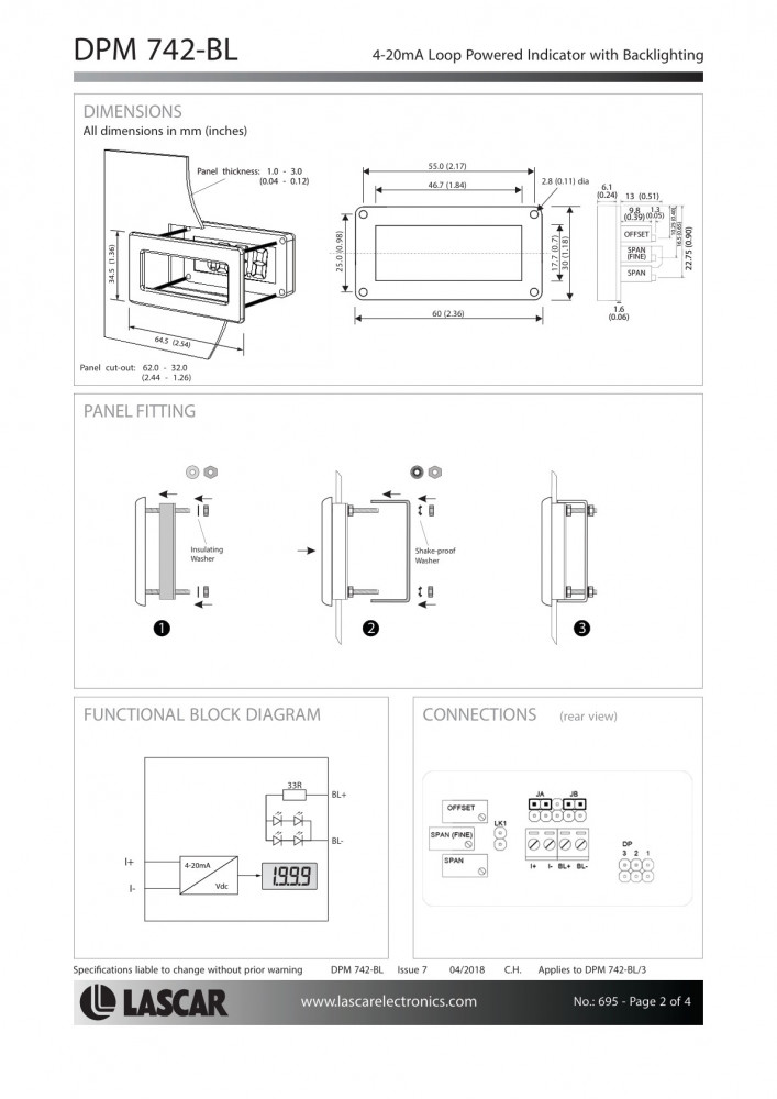 DPM 742-BL technical document page 2