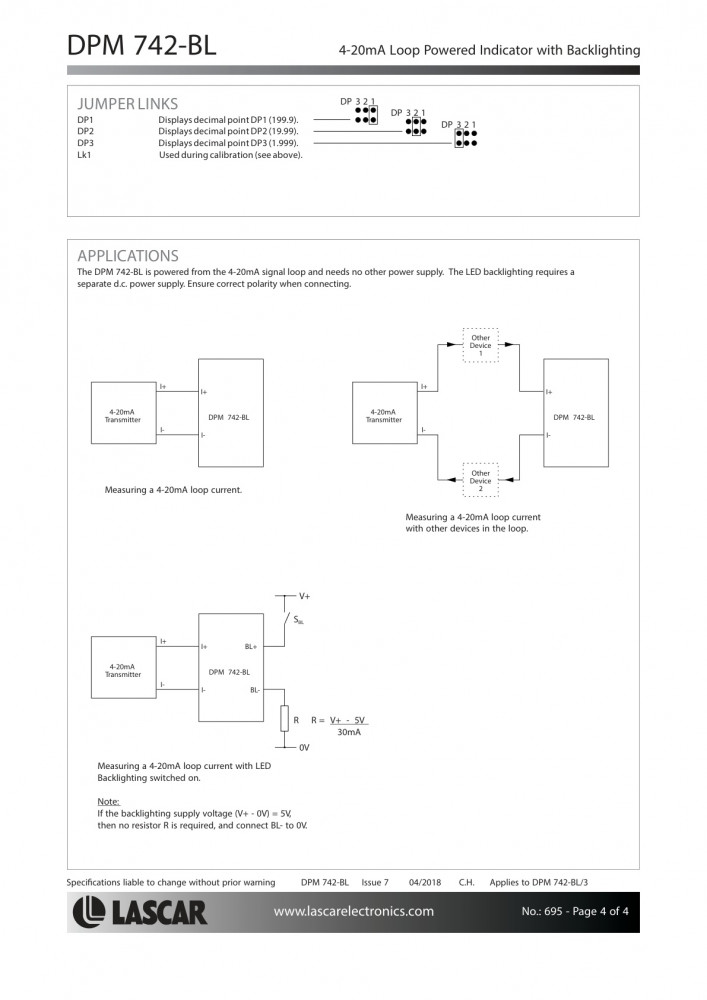 DPM 742-BL technical document page 4