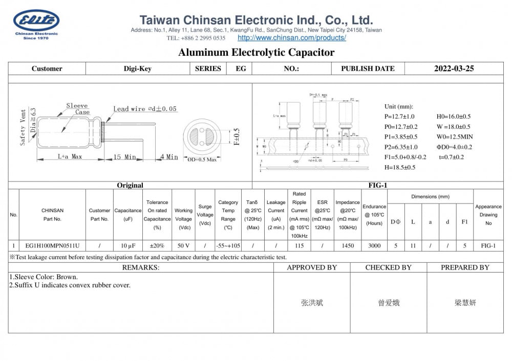 Chinsan EG series datasheet page 7