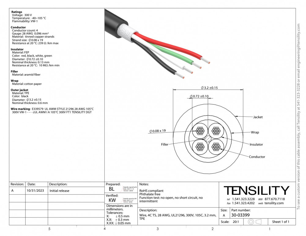 Tensility International 30-03399 product drawing