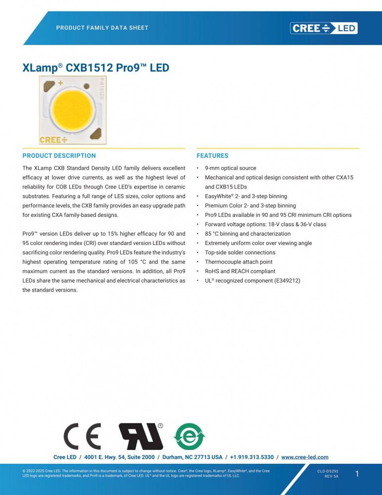 CXB1512 Pro9 technical document page 1