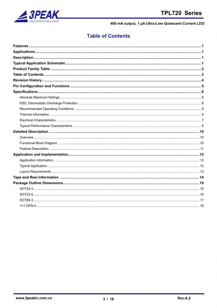 TPL720 technical document page 3