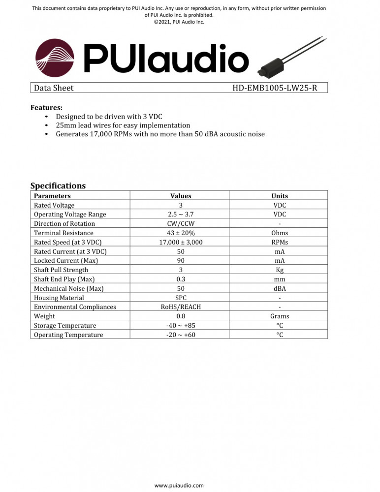 HD-EMB1005-LW25-R datasheet page 1